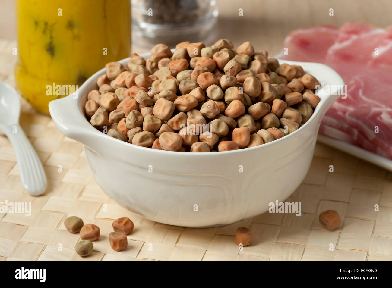 Dried field peas in a bowl for a meal called at Captains dinner Stock ...