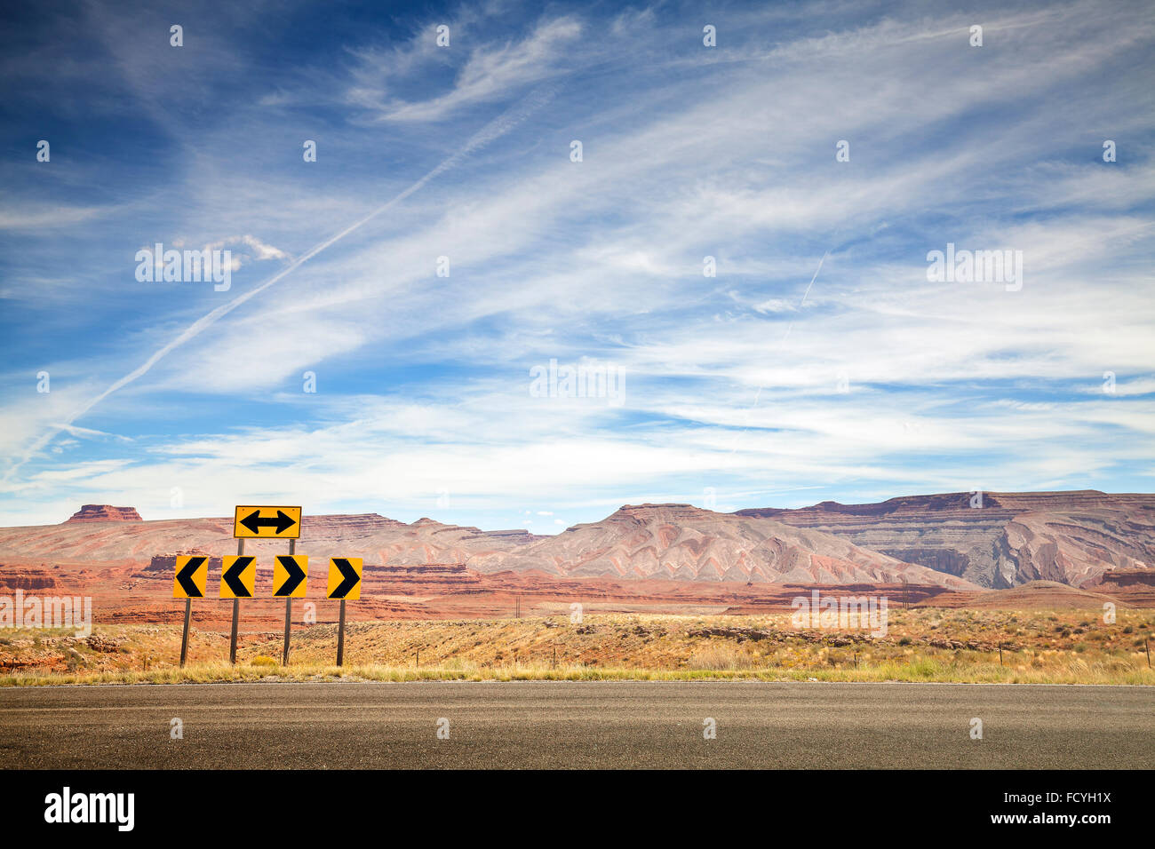 Retro toned photo of road signs, choice concept, space for text Stock ...