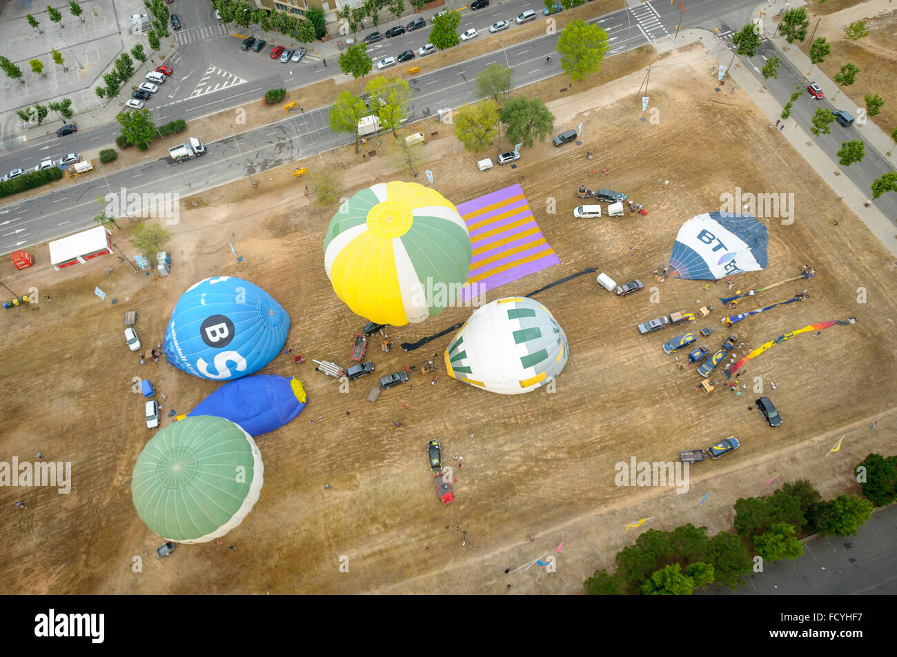 Air landscape Igualada during European Balloon festival Stock Photo - Alamy