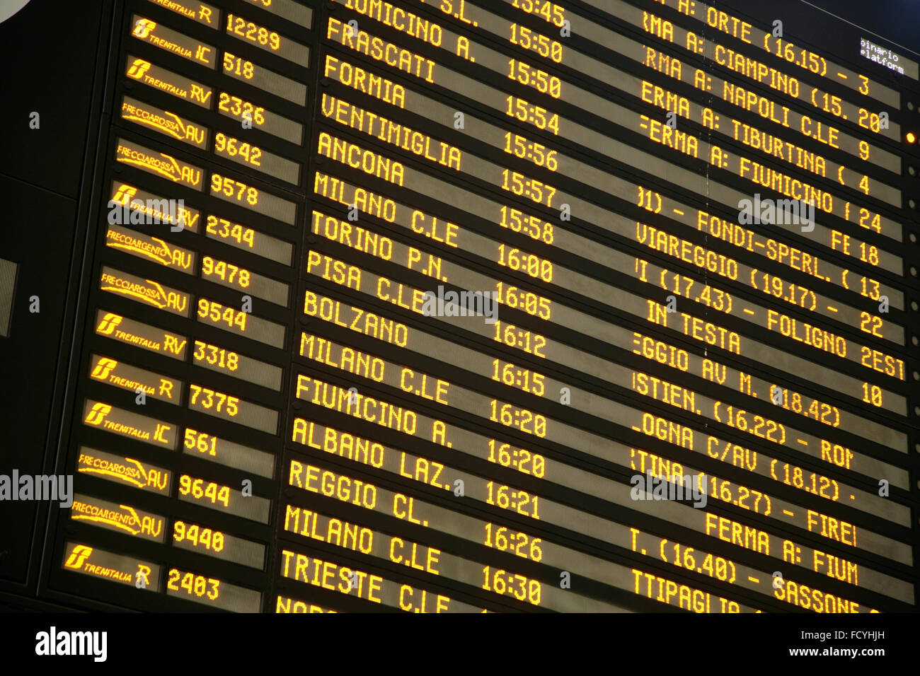 Train information board hi-res stock photography and images - Alamy