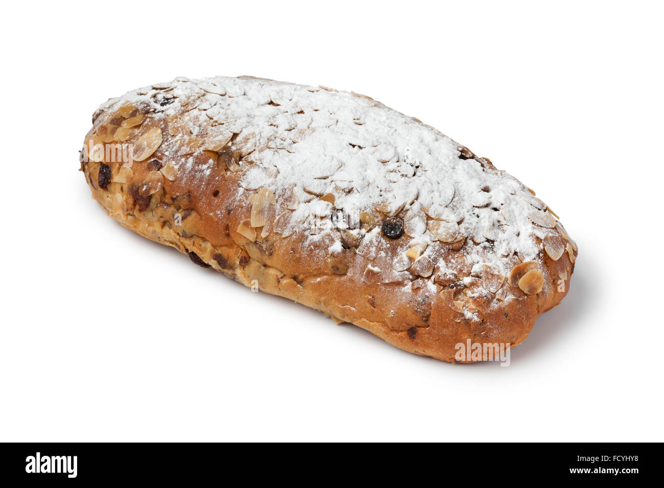 Traditional whole dutch easter bread covered with sugar on white ...