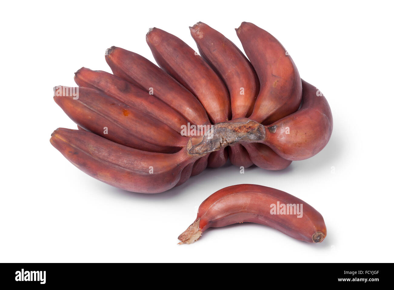 Bunch of fresh ripe red bananas on white background Stock Photo - Alamy