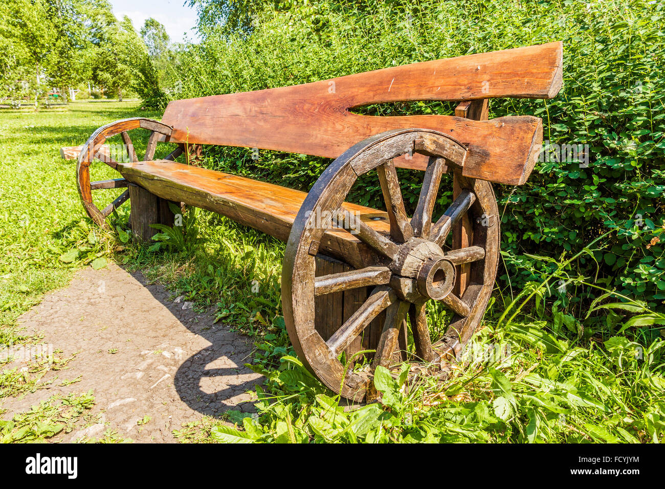 bench in country style Stock Photo - Alamy