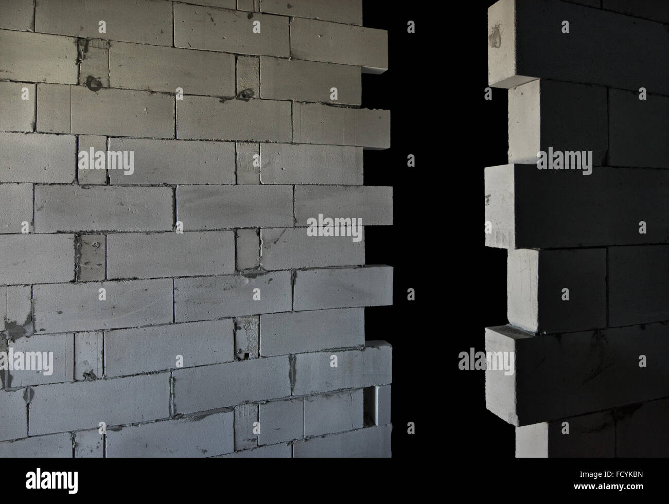 Raw AAC autoclaved aerated concrete walls texture background Stock ...