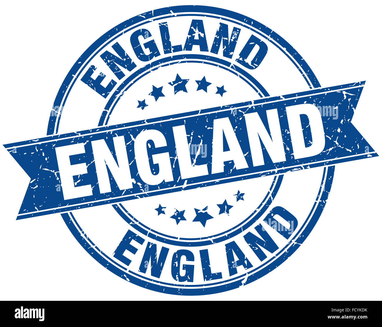 England blue round grunge vintage ribbon stamp Stock Photo - Alamy