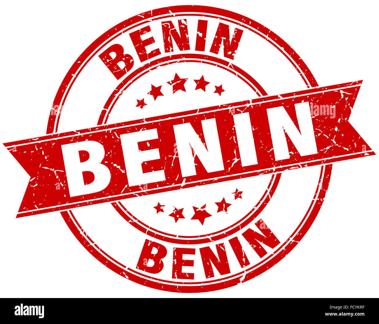 Benin red round grunge vintage ribbon stamp Stock Photo - Alamy