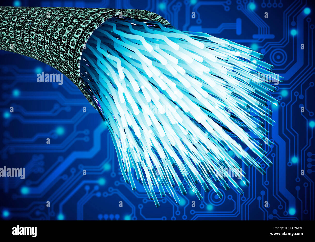 digital optical data cable in a data vortex Stock Photo - Alamy