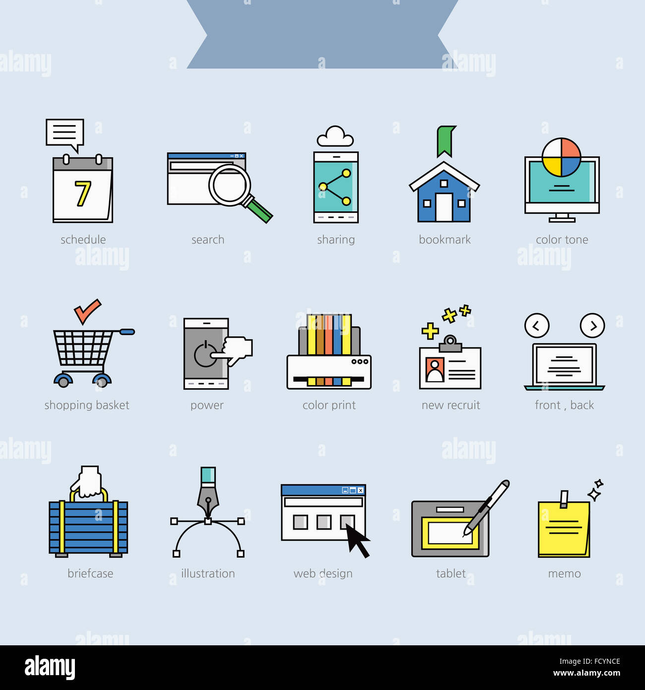 Set of line icons Stock Photo - Alamy