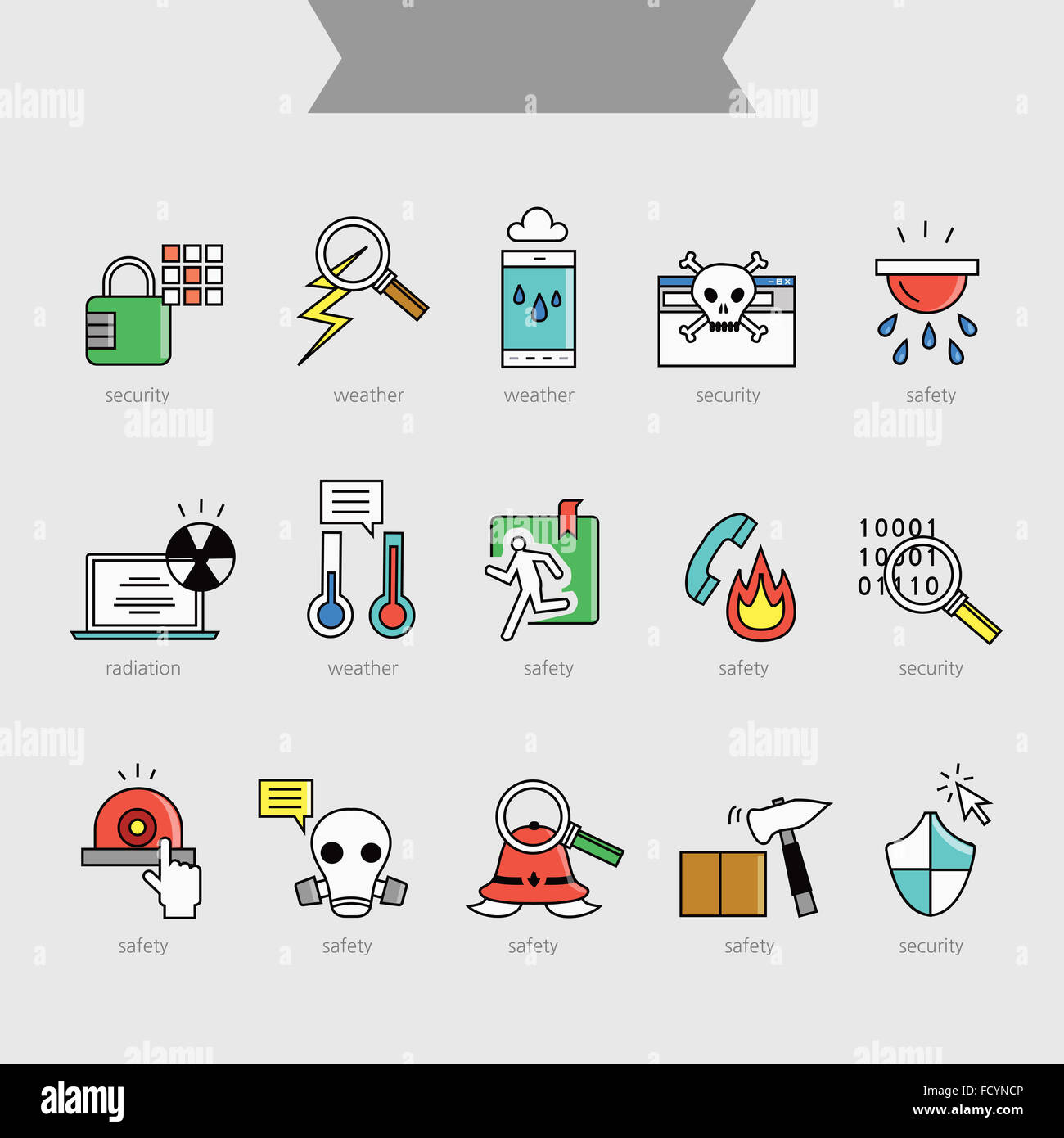 Weather emergency icons hi-res stock photography and images - Alamy