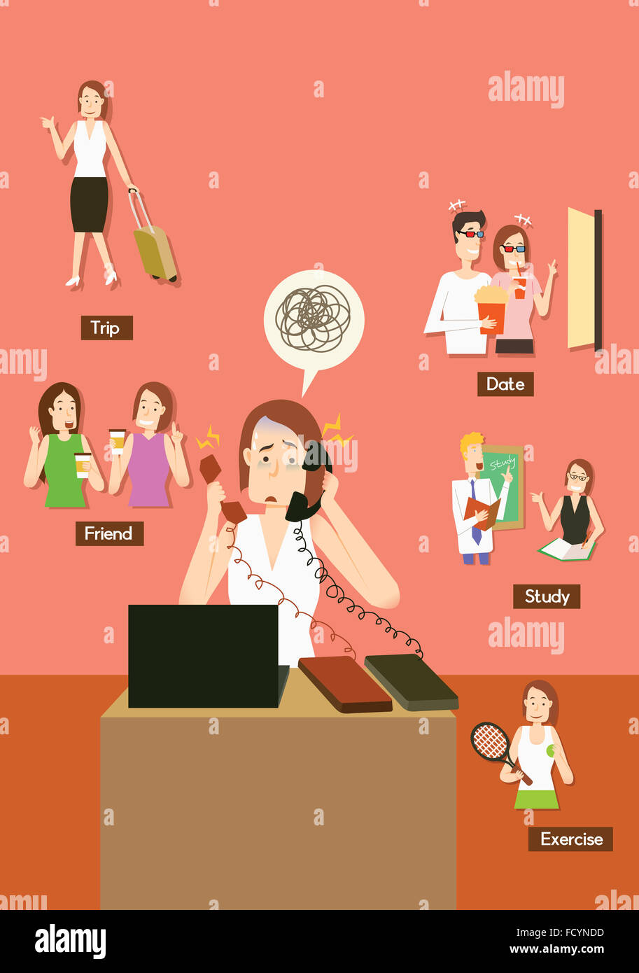 Stressful female phone counselor and ways of coping with the stress ...