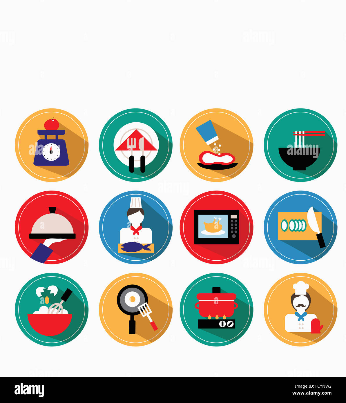 Set of icons related to cooking Stock Photo - Alamy