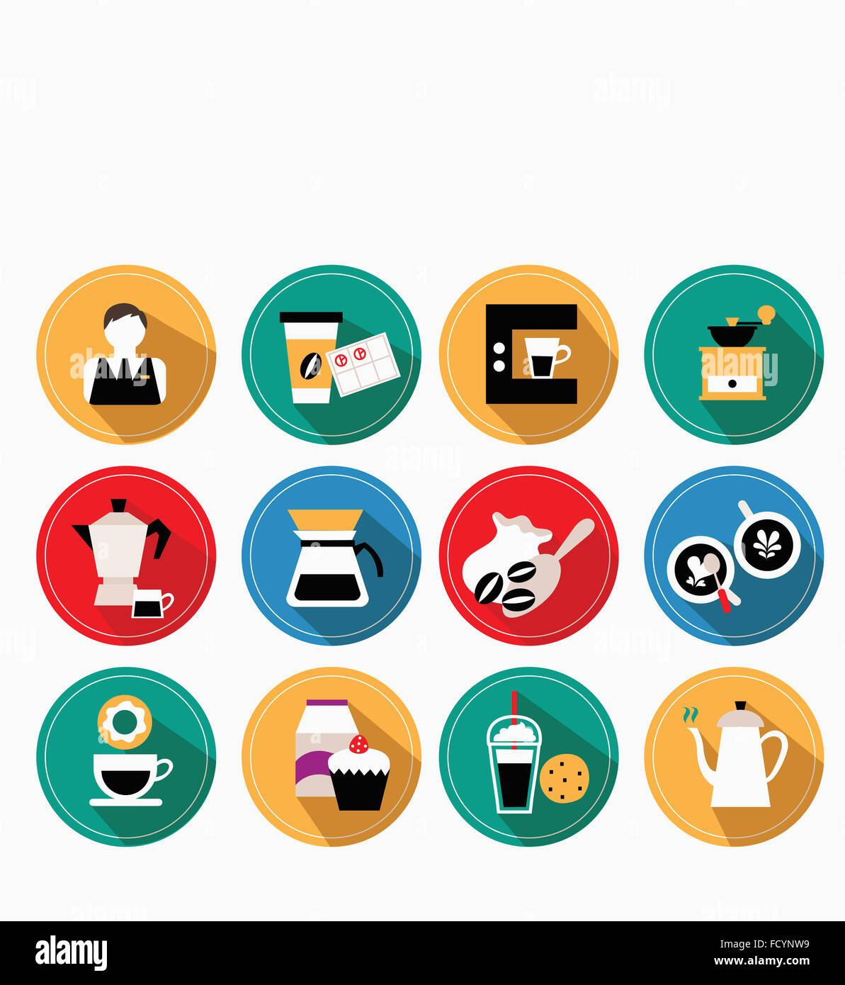 Set of icons related to cafe Stock Photo - Alamy