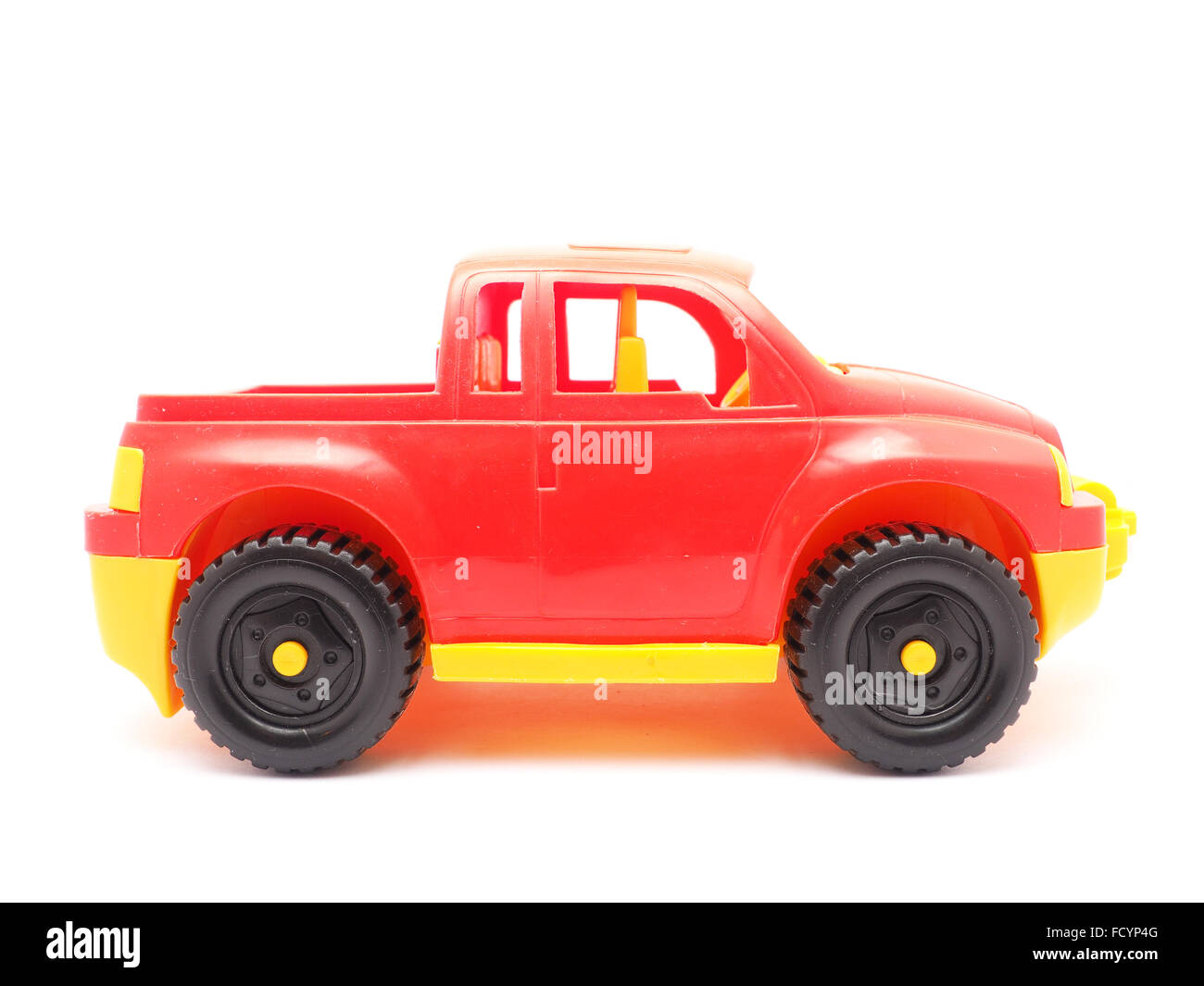 red toy car on a white background Stock Photo - Alamy