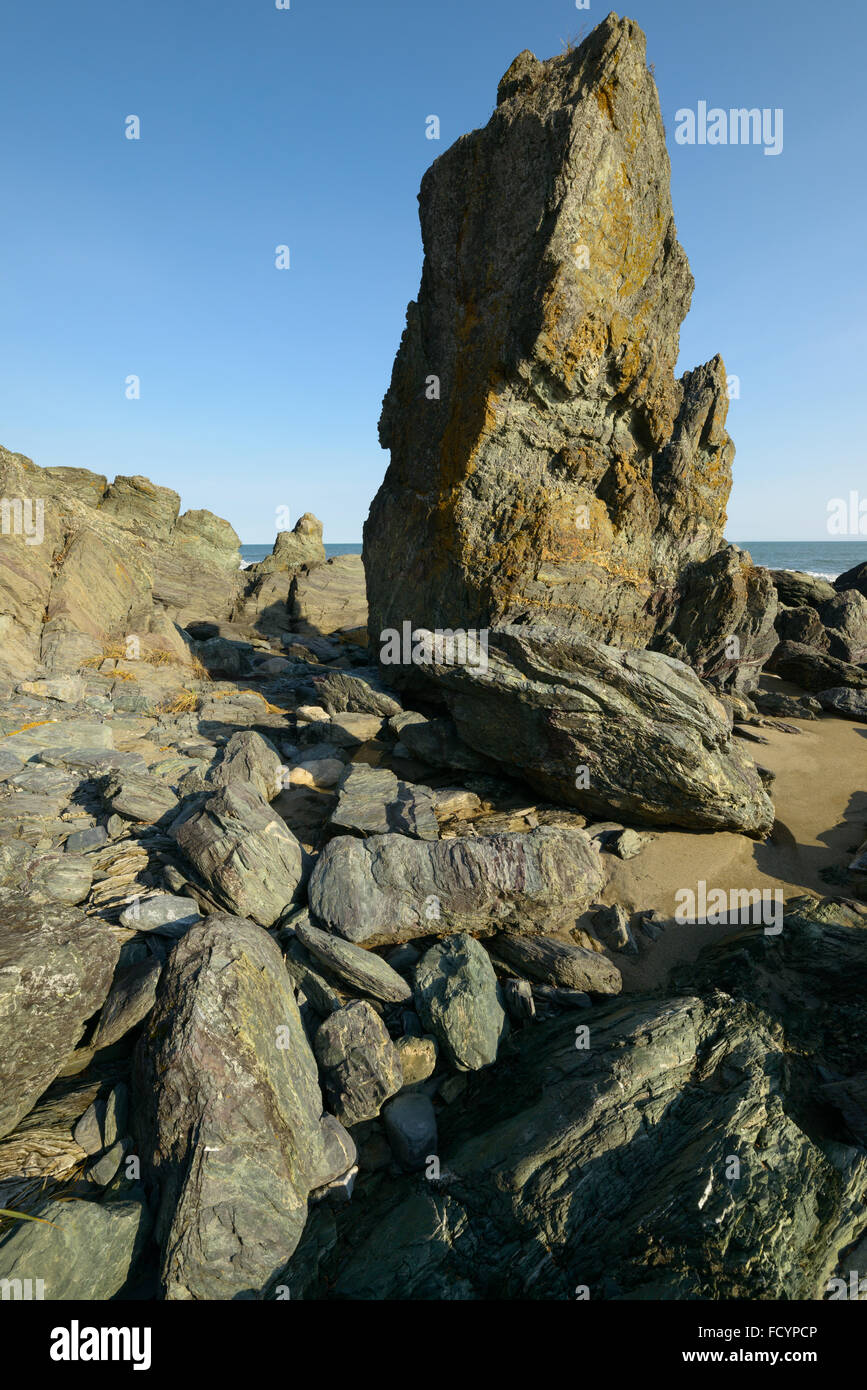 Sea cliffs, rocks and landscapes. Sakhalin Island, Russia Stock Photo ...