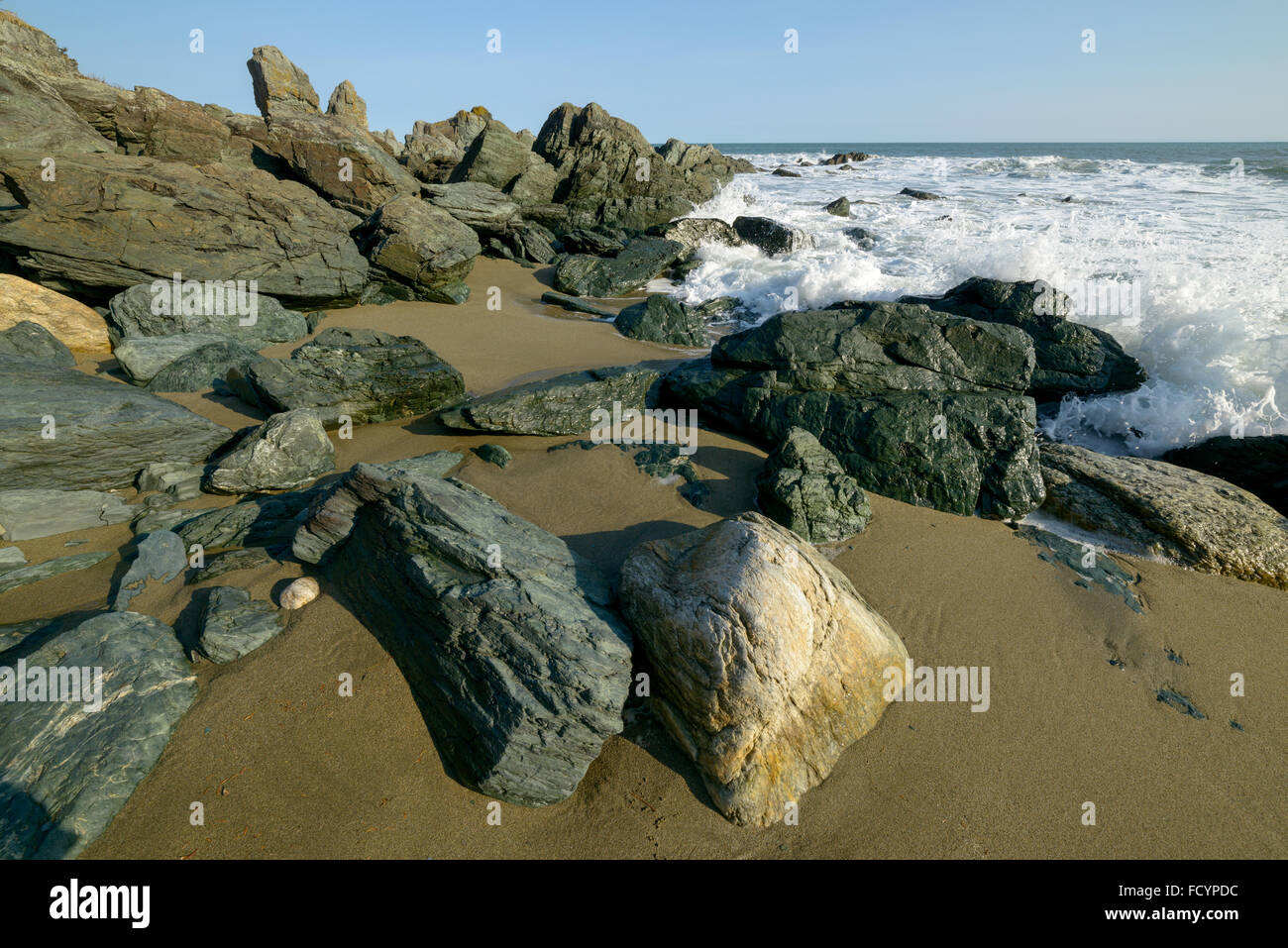 Sea cliffs, rocks and landscapes. Sakhalin Island, Russia Stock Photo ...