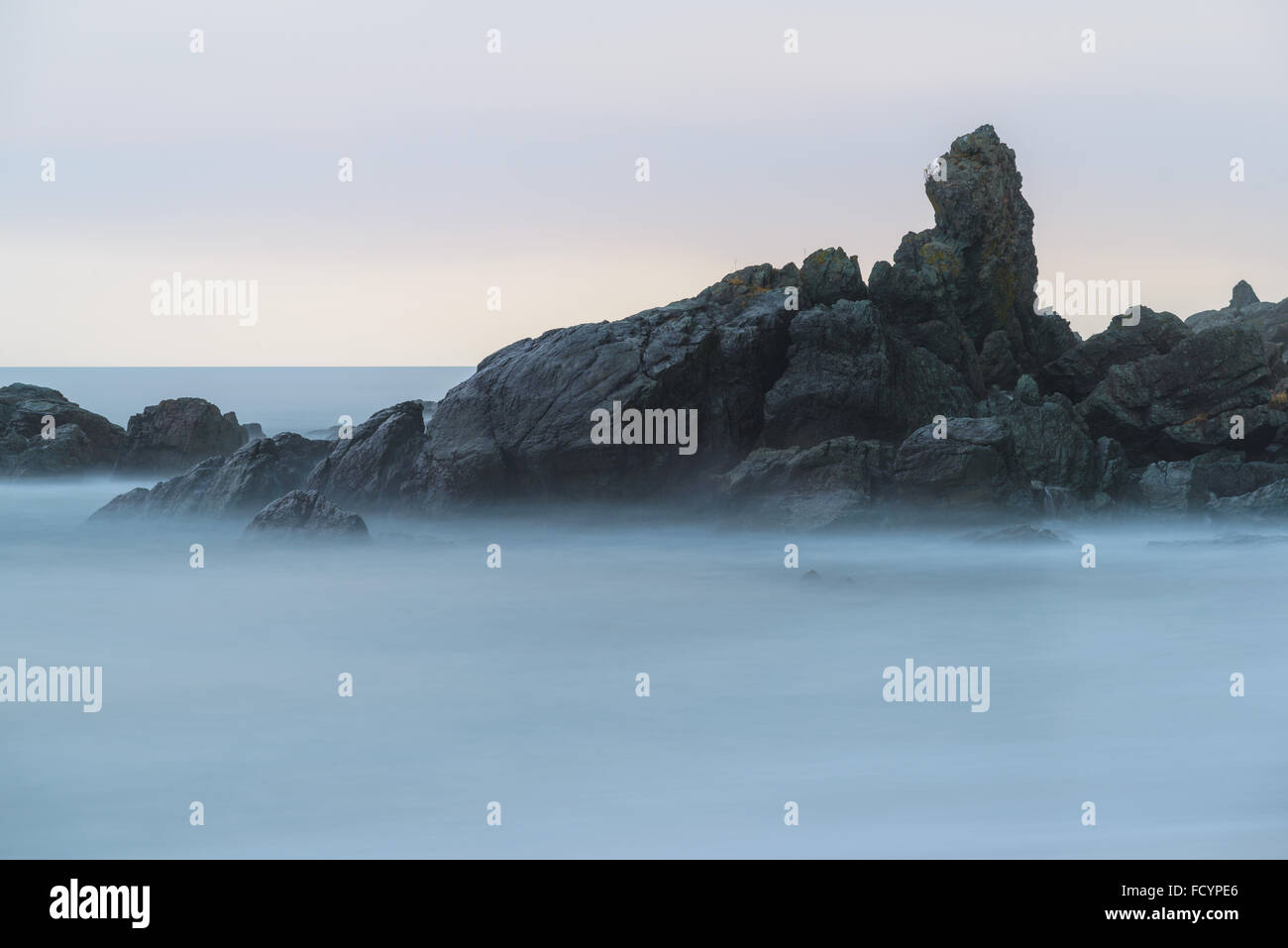Sea cliffs, rocks and landscapes. Sakhalin Island, Russia Stock Photo ...