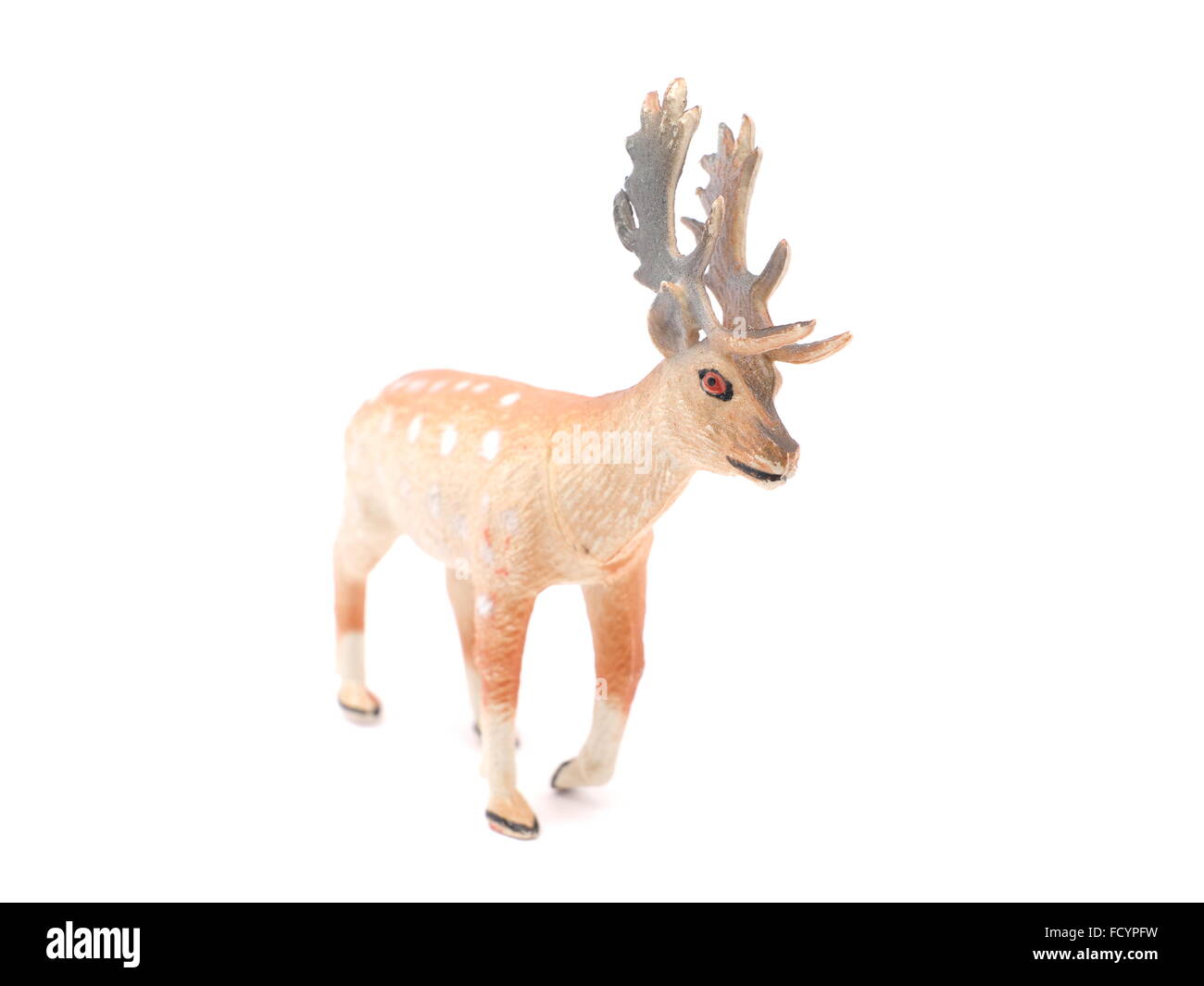 toy deer on a white background Stock Photo - Alamy