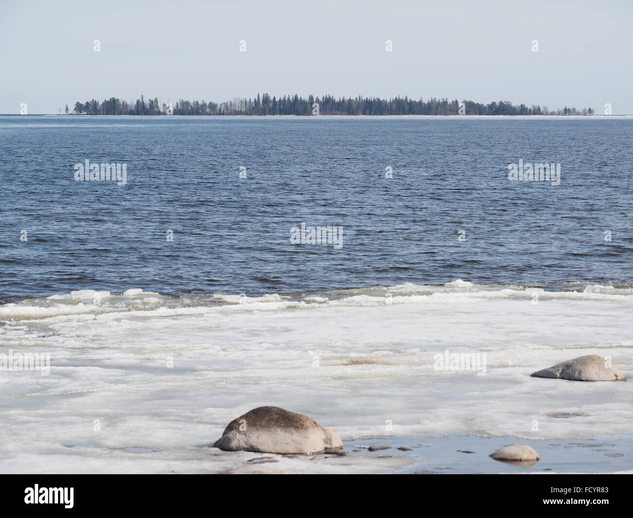 Island on the lake Stock Photo - Alamy