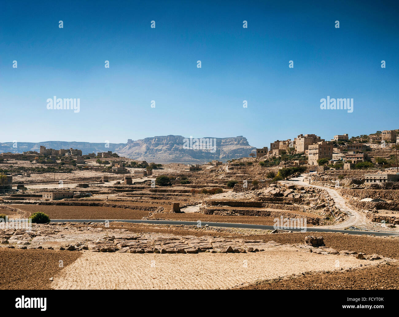 countryside landscape and villages north of sanaa in rural yemen Stock ...