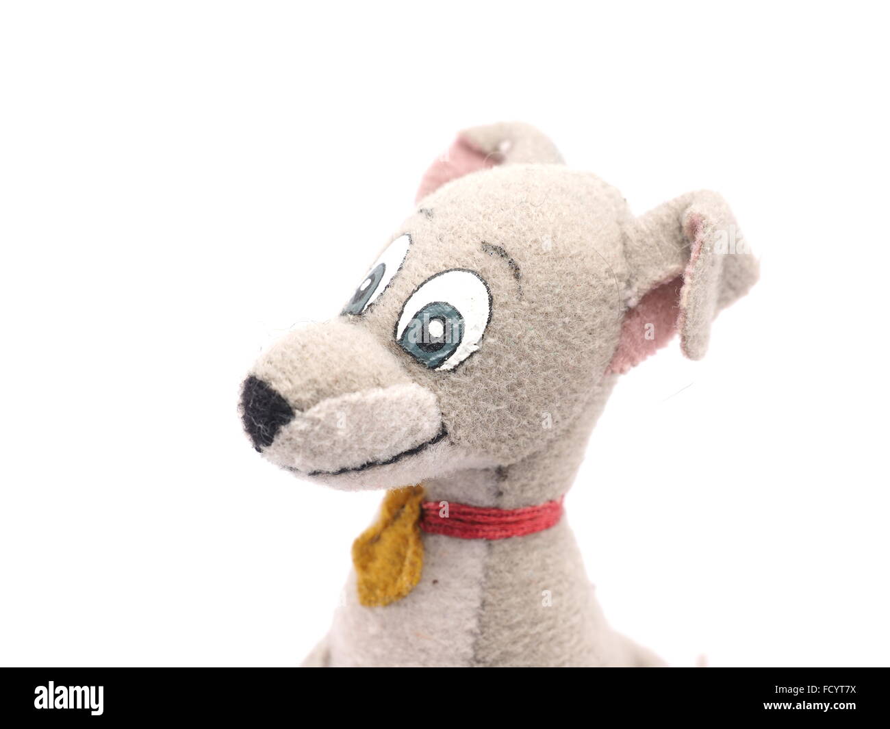 soft toy dog on a white background Stock Photo - Alamy