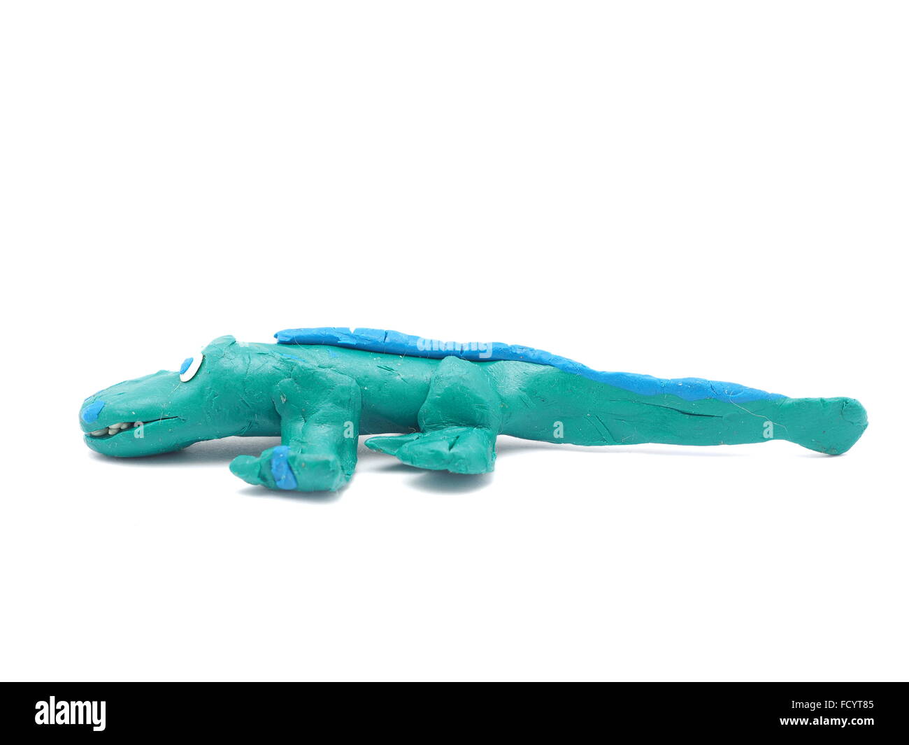 plasticine toy crocodile on a white background Stock Photo - Alamy