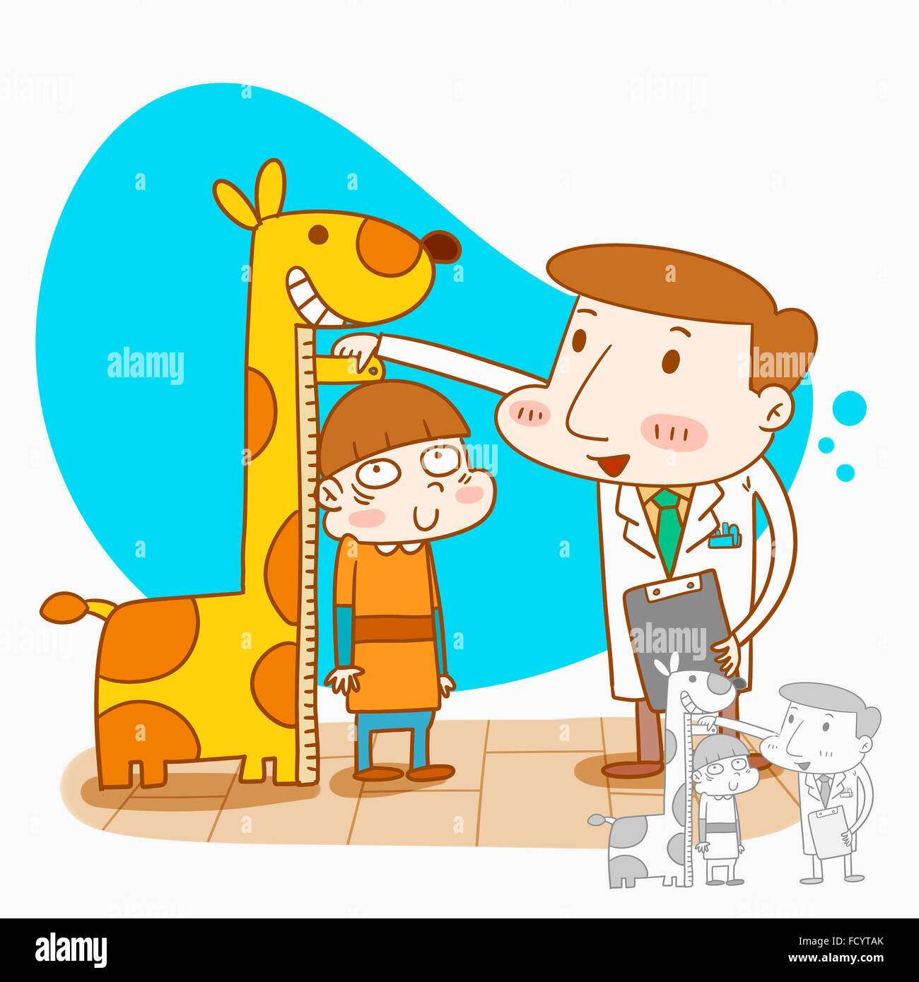 Doctor measuring a boy's height Stock Photo - Alamy