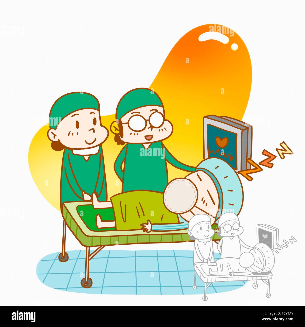 Doctor and nurse taking care of a patient at operating room Stock Photo ...