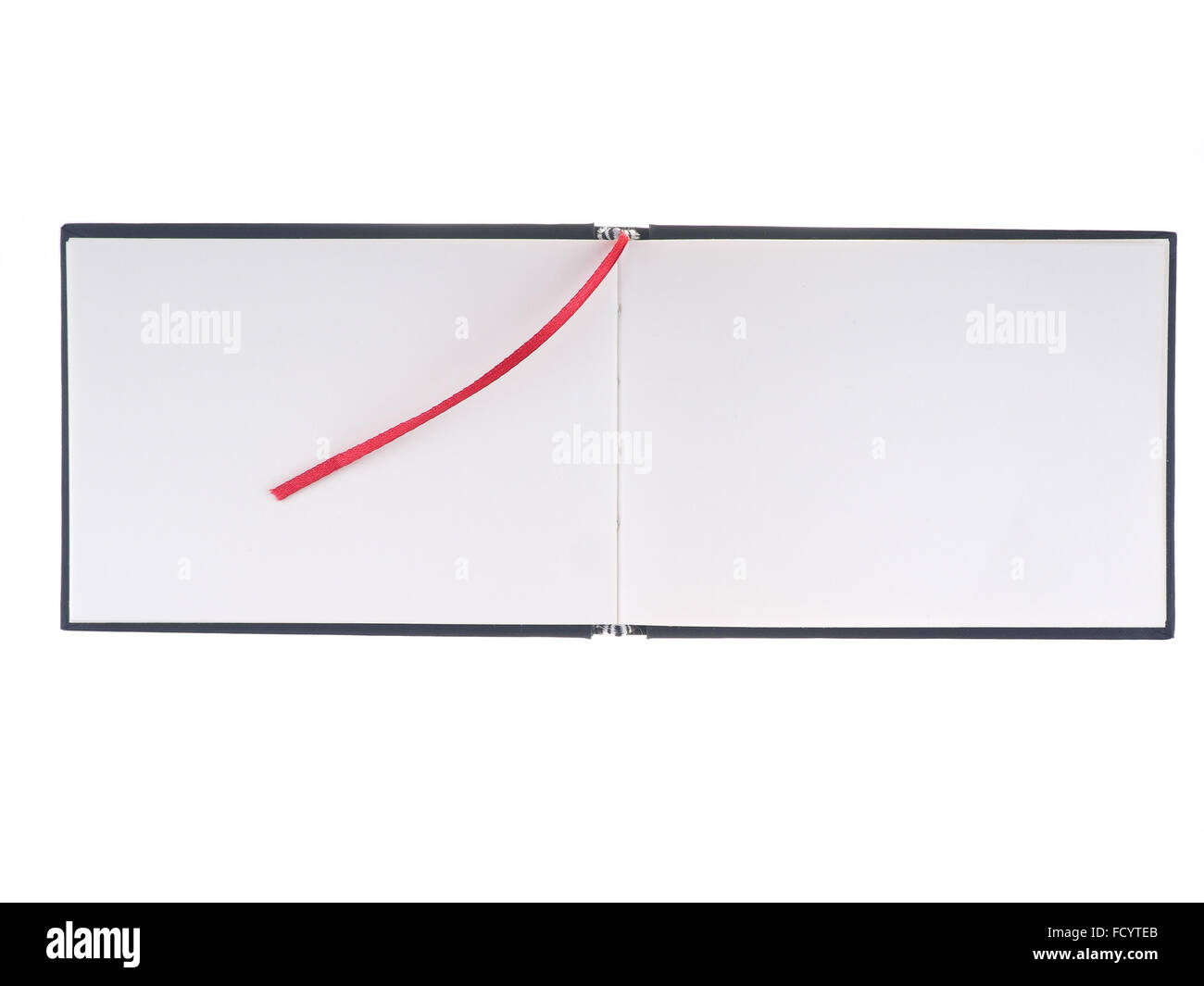 Open notebook on white background Stock Photo - Alamy