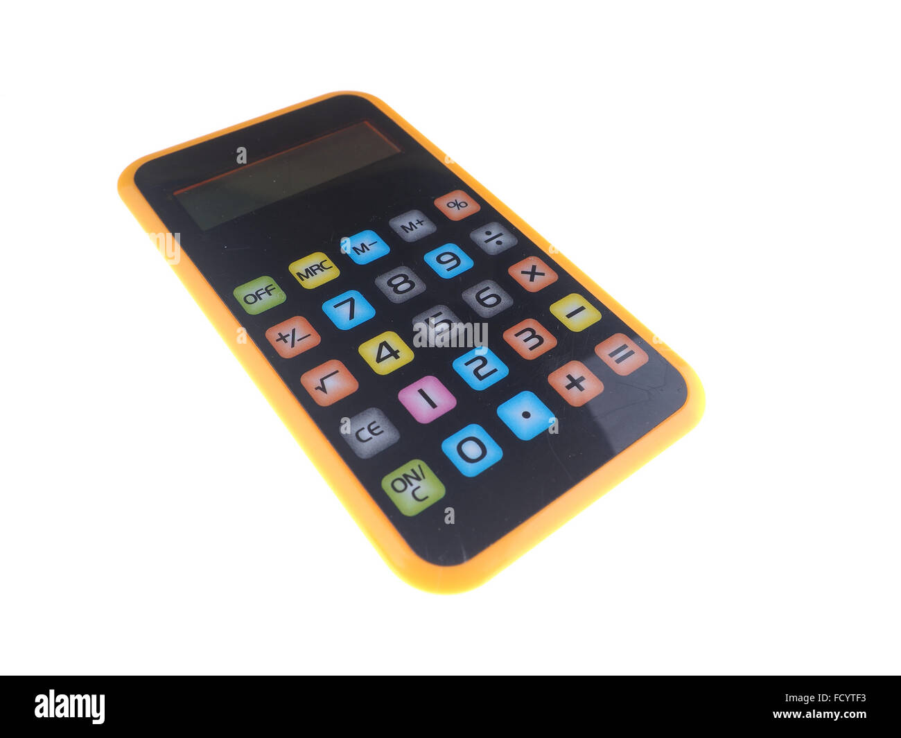 colorful calculator on a white background Stock Photo - Alamy