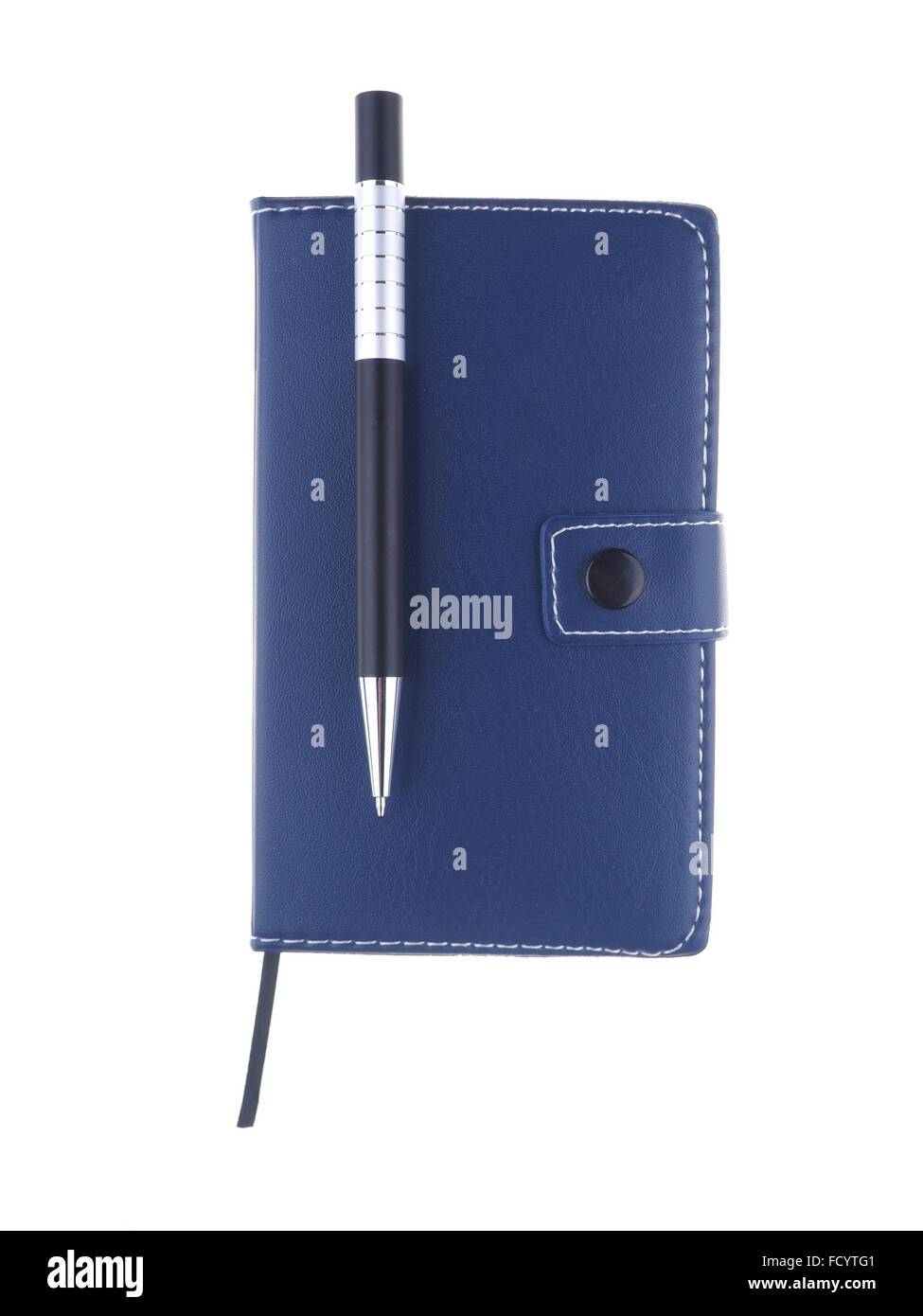 notebook with a pen on a white background Stock Photo - Alamy