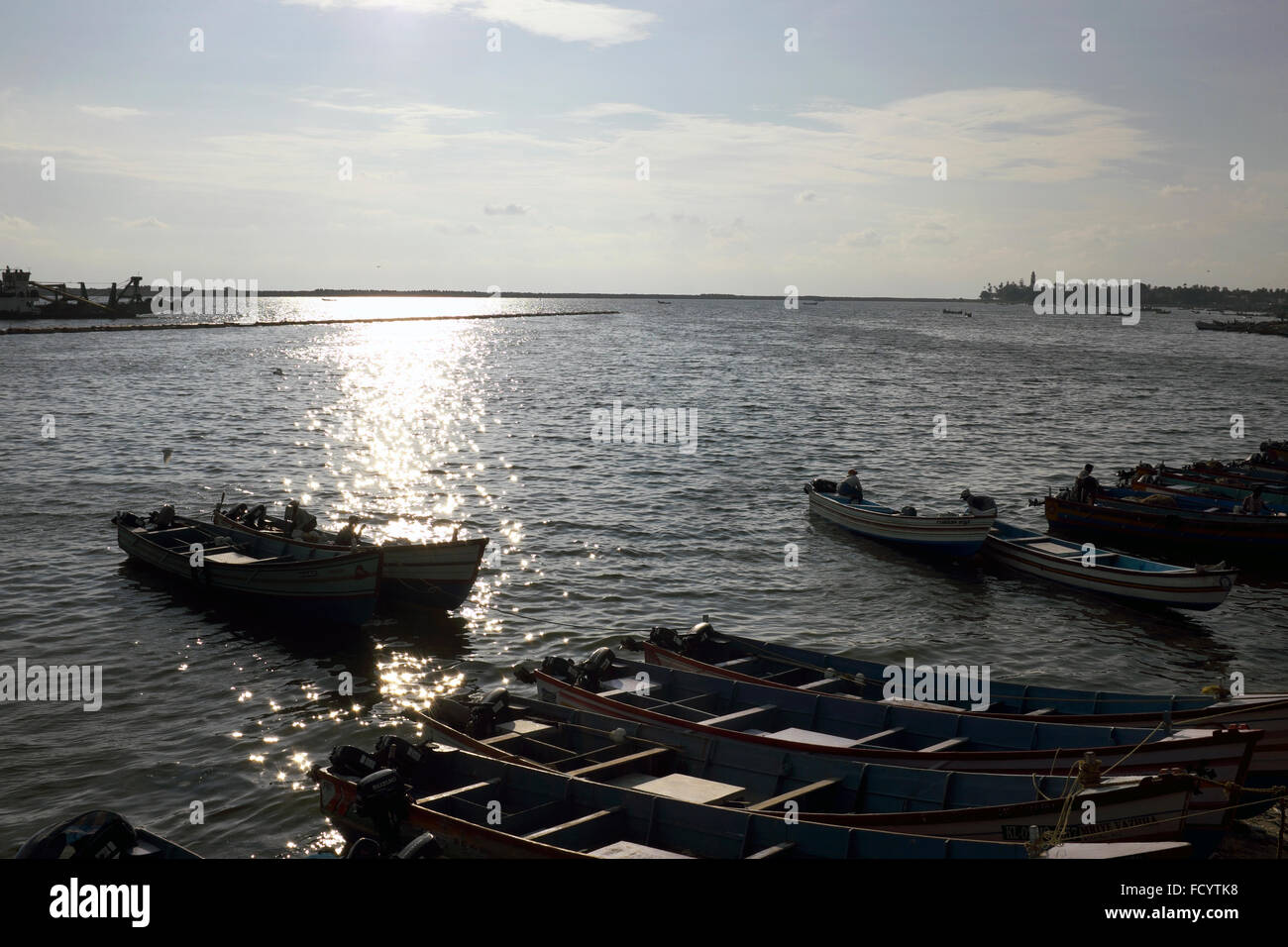 Fishing boats in Kollam (Quilon), Kerala, India Stock Photo - Alamy