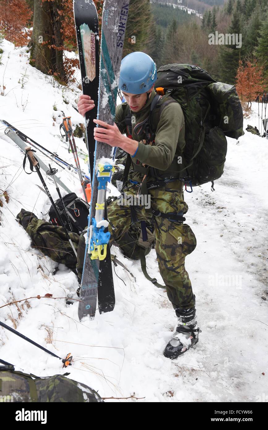Hruby Jesenik, Brutal Region. 26th Jan, 2016. Military contest Winter ...
