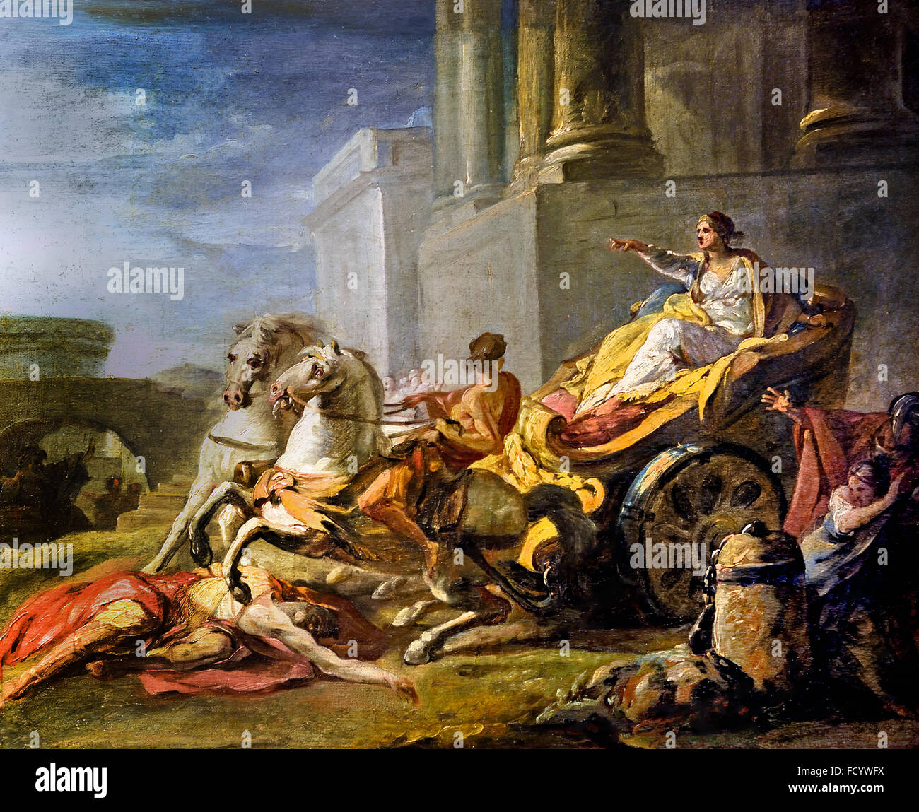 Tullia Drives over the Corpse of her Father ca.1765. Jean Bardin (1732 ...