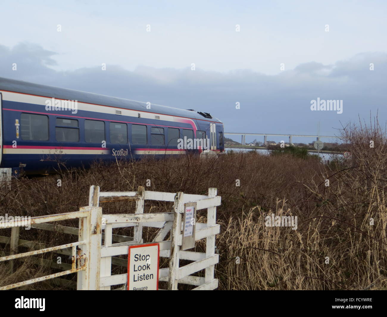 A Scot Rail train heads into Inverness just after crossing the ...