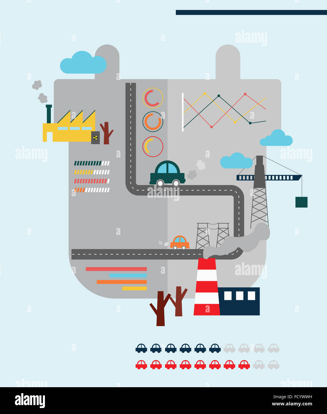 Infographic illustration about environmental pollution Stock Photo - Alamy