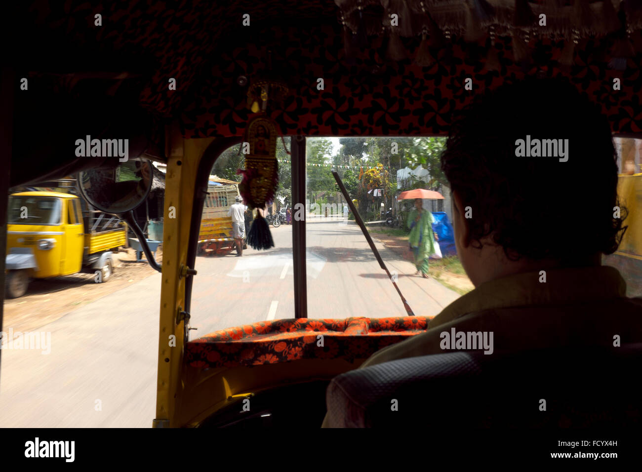 Travelling in an auto rickshaw in Kerala, India Stock Photo - Alamy
