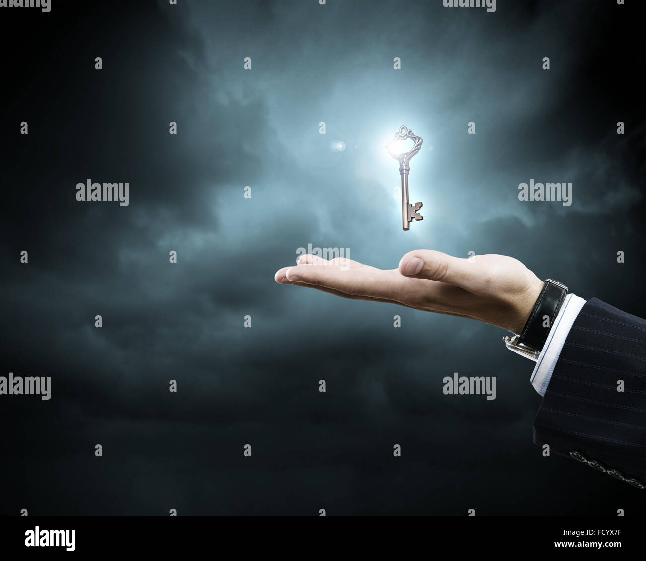 Human hold big key hi-res stock photography and images - Alamy