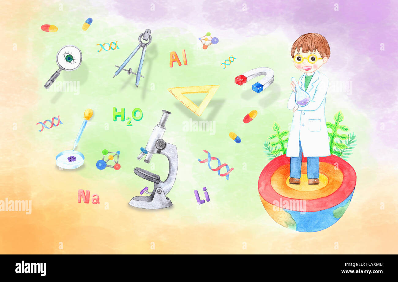 Boy dreaming of being a scientist Stock Photo - Alamy