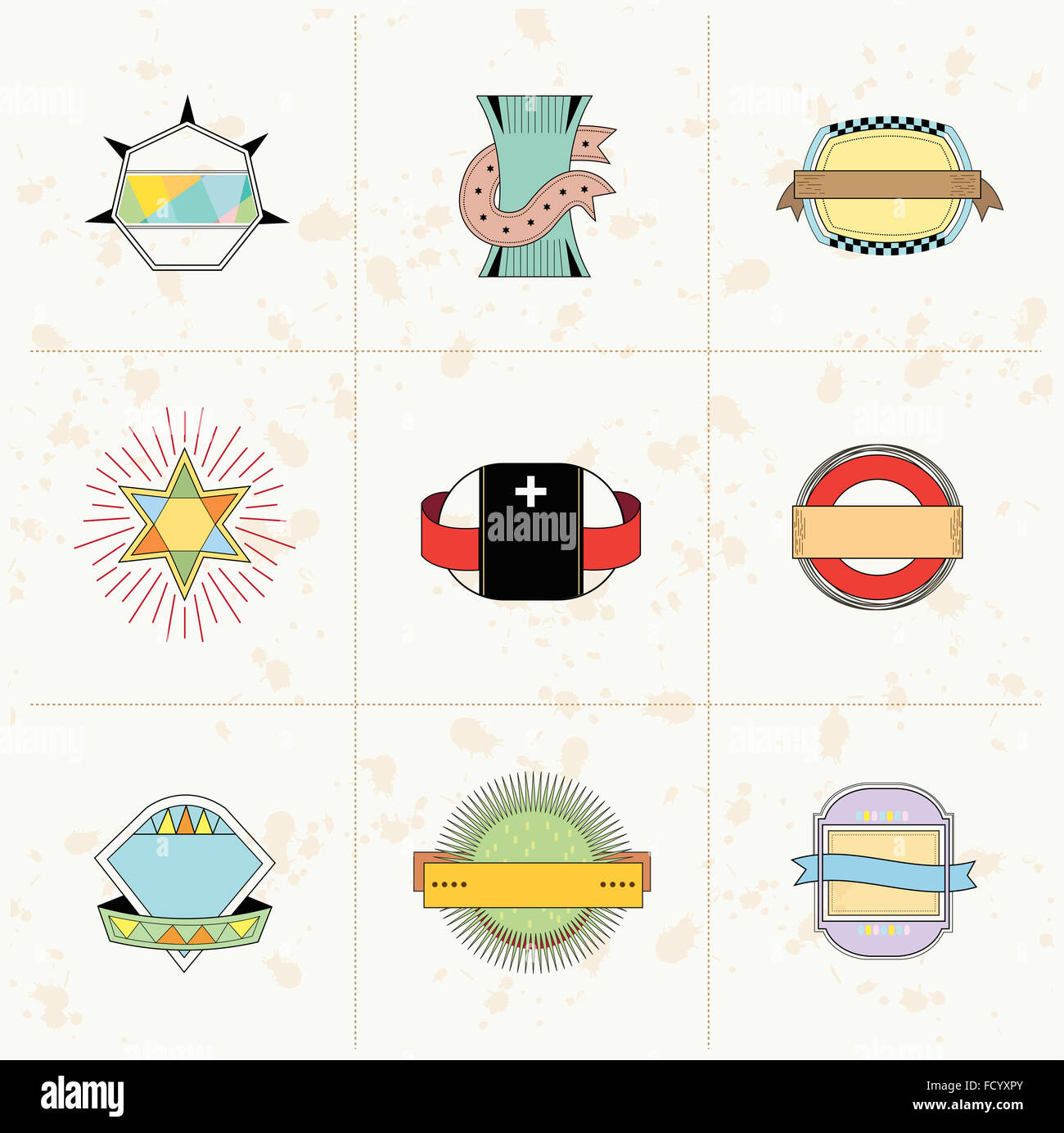 Set of various emblem icons Stock Photo - Alamy