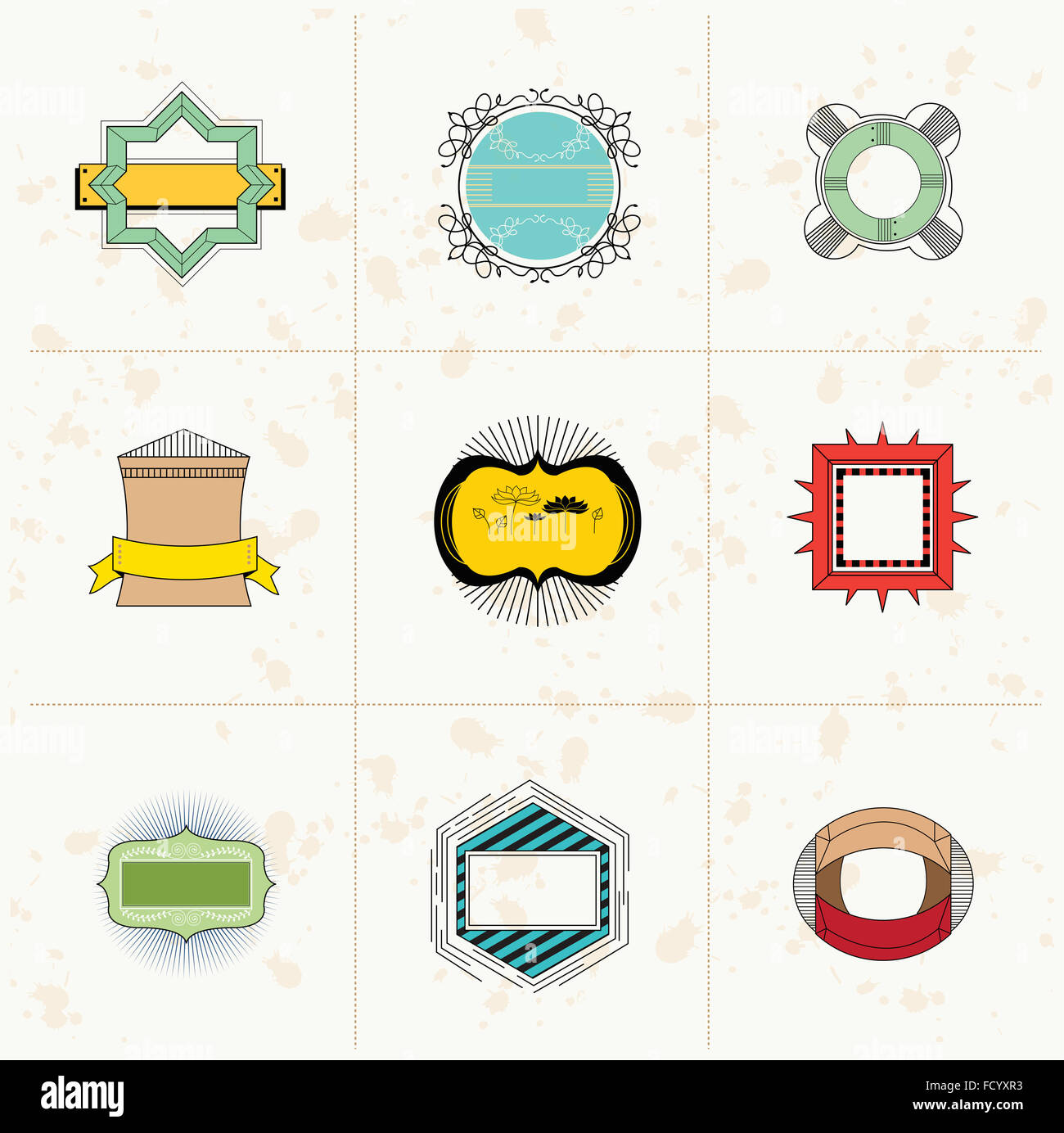 Set of various emblem icons Stock Photo - Alamy