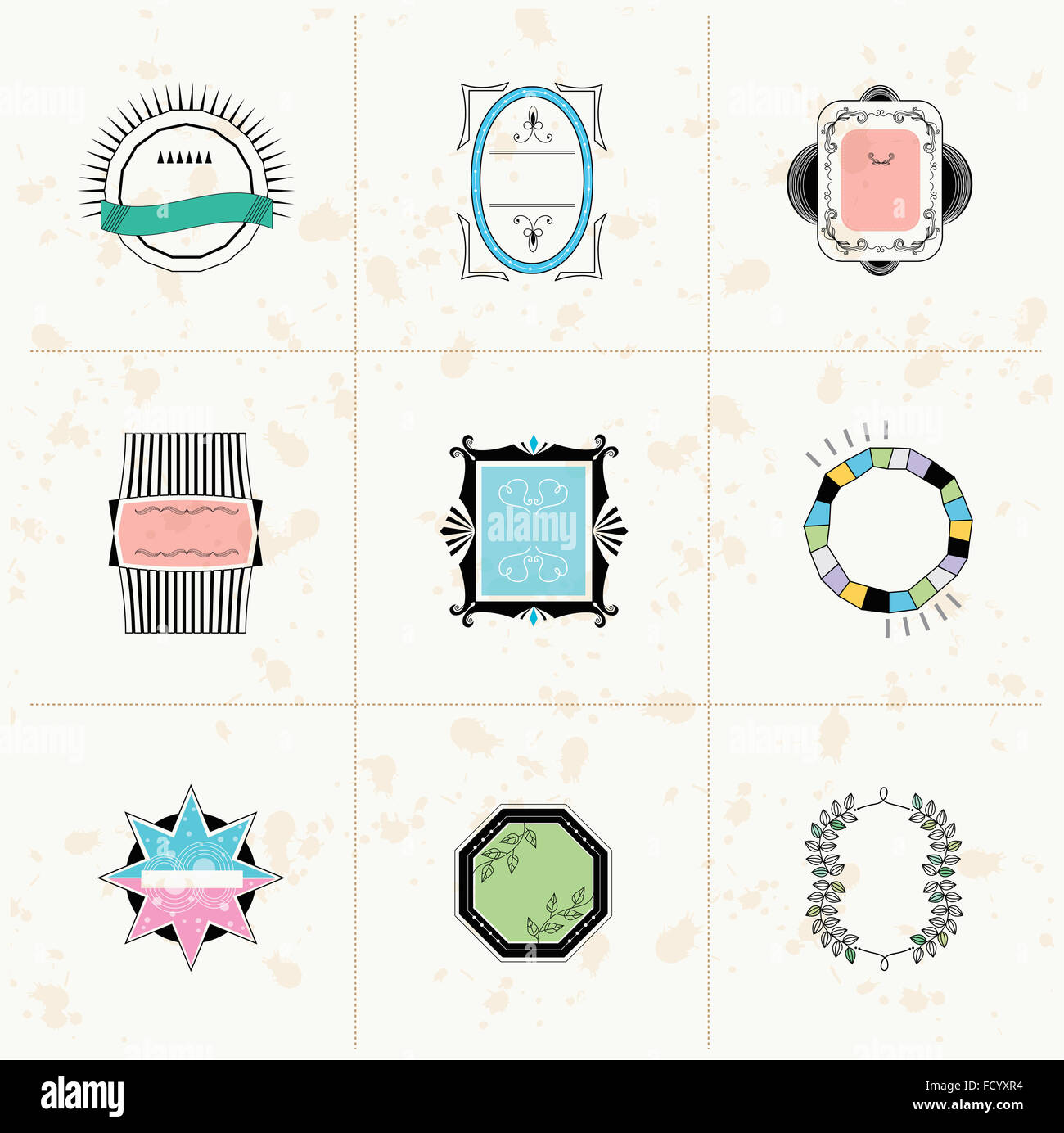 Set of various label icons Stock Photo - Alamy