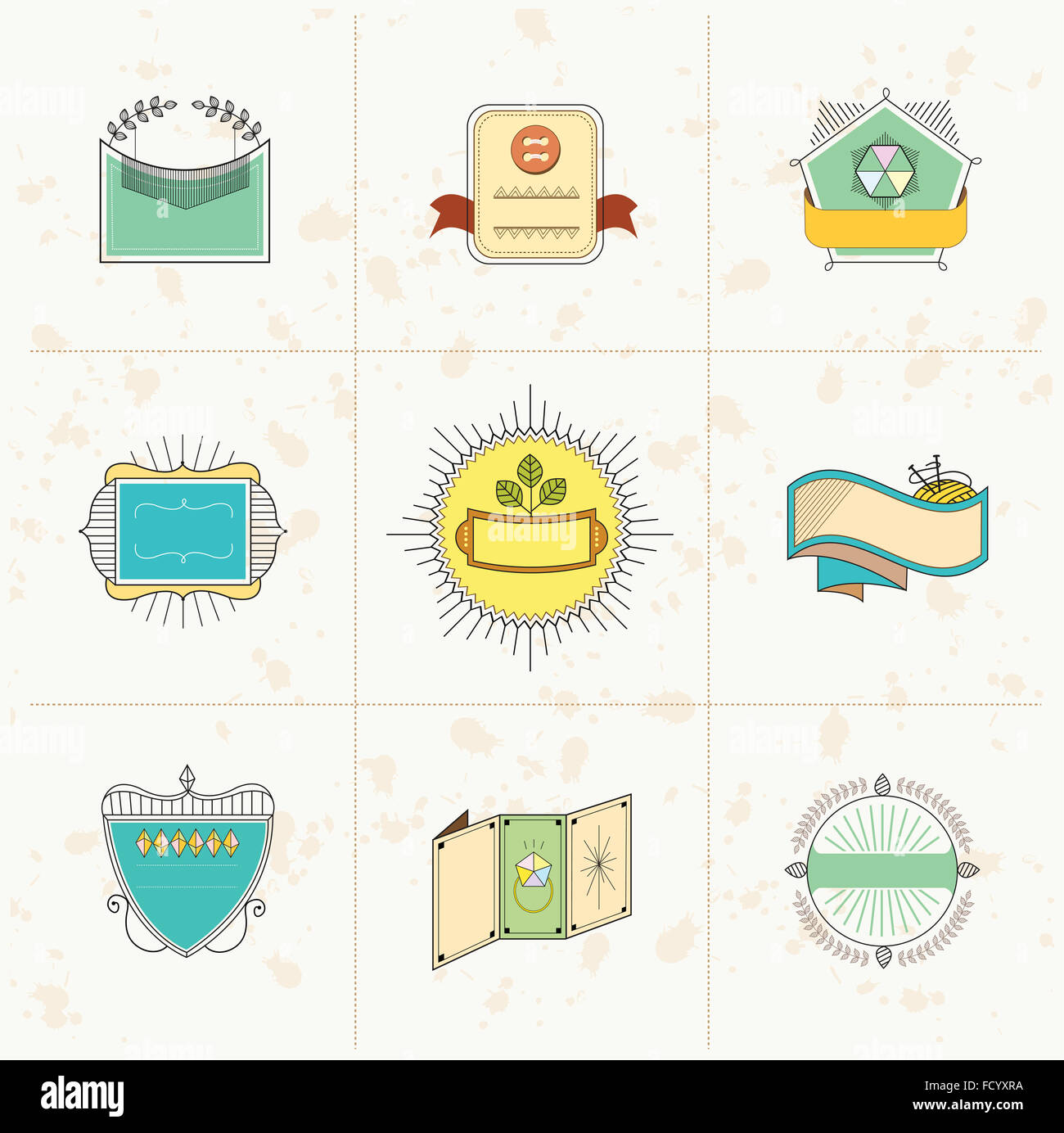 Set of various label icons Stock Photo - Alamy