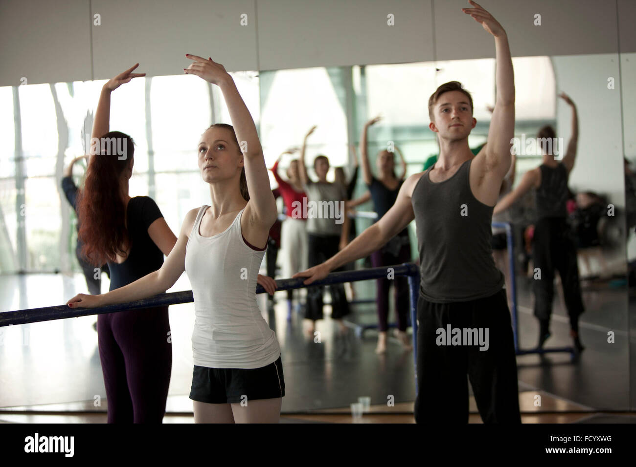 22/5/11 A ballet class run by the Central School of Ballet at the Lowry ...