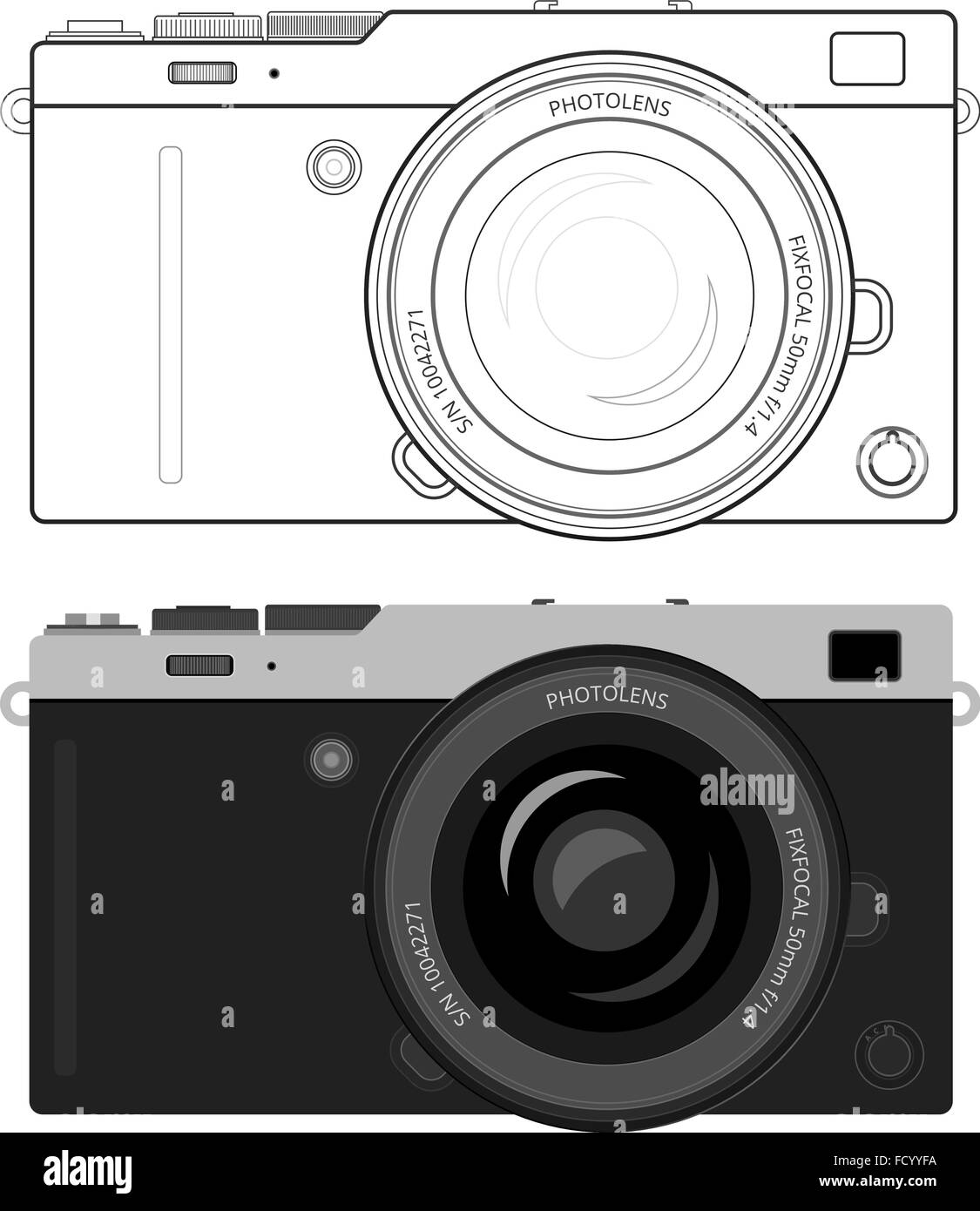 Mirrorless compact camera Stock Vector Image & Art - Alamy