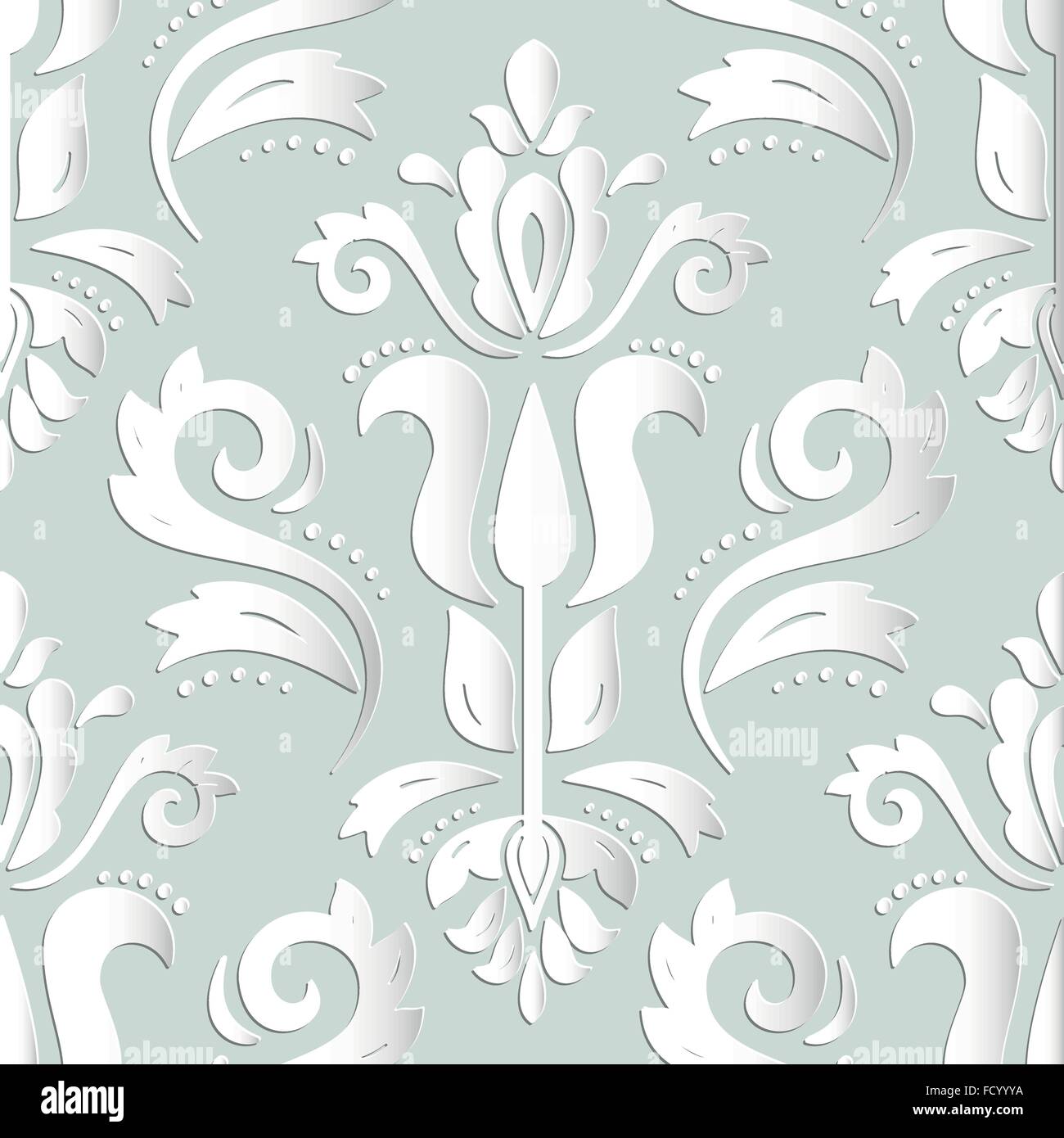 Seamless Vector Oriental Pattern With 3D Elements Stock Vector Image & Art - Alamy