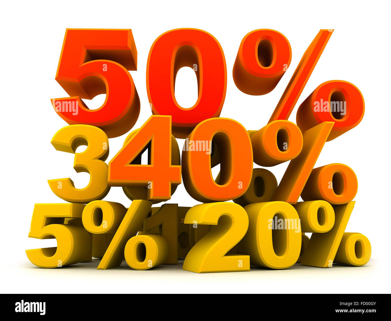 Symbol discount, various percents (done in 3d Stock Photo - Alamy