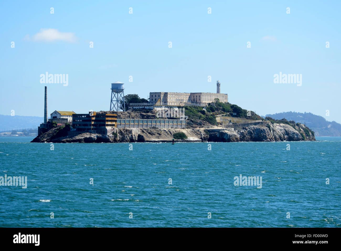 View of Alcatraz Island from Sausalito Ferry, San Francisco, California ...