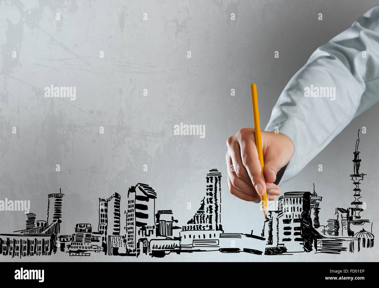 Close up of businesswoman hand drawing business sketches Stock Photo ...