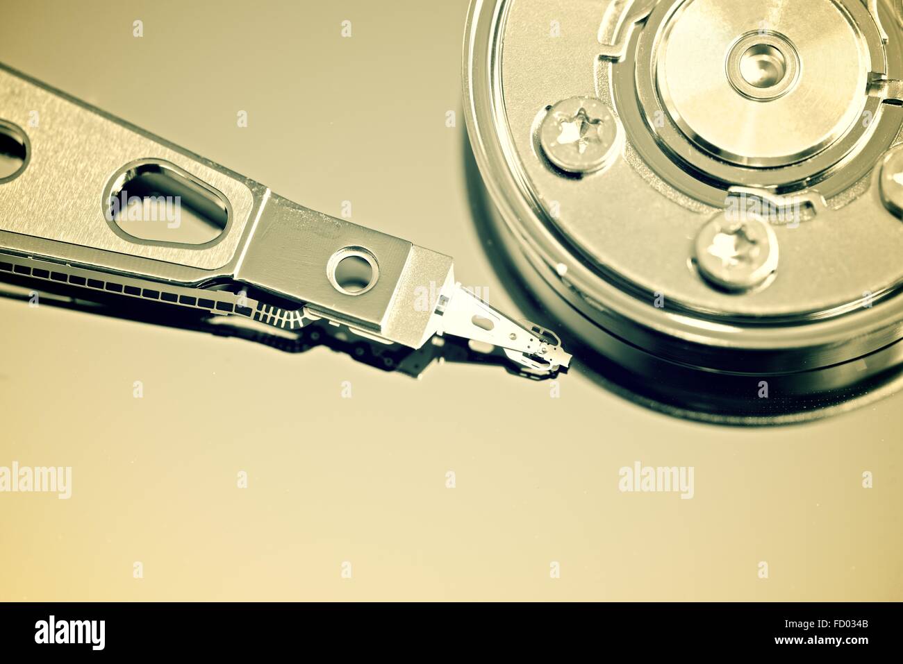 Closeup of an open computer hard drive Stock Photo - Alamy