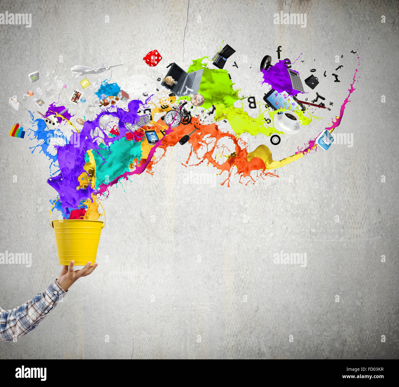 Close up pouring paint bucket hi-res stock photography and images - Alamy